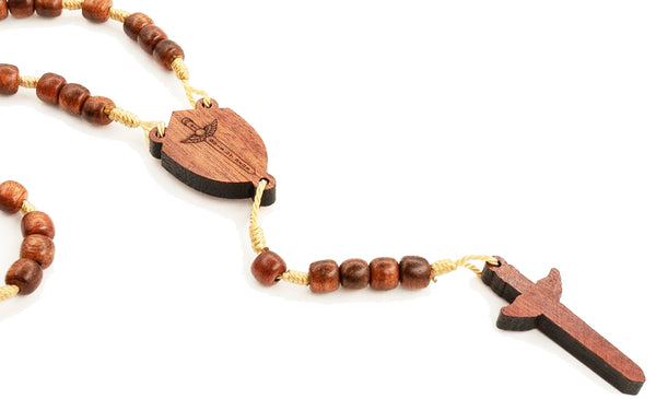 Chaplet of St Michael Medal with Cherry Wood Bead Rosary – Catholica Shop